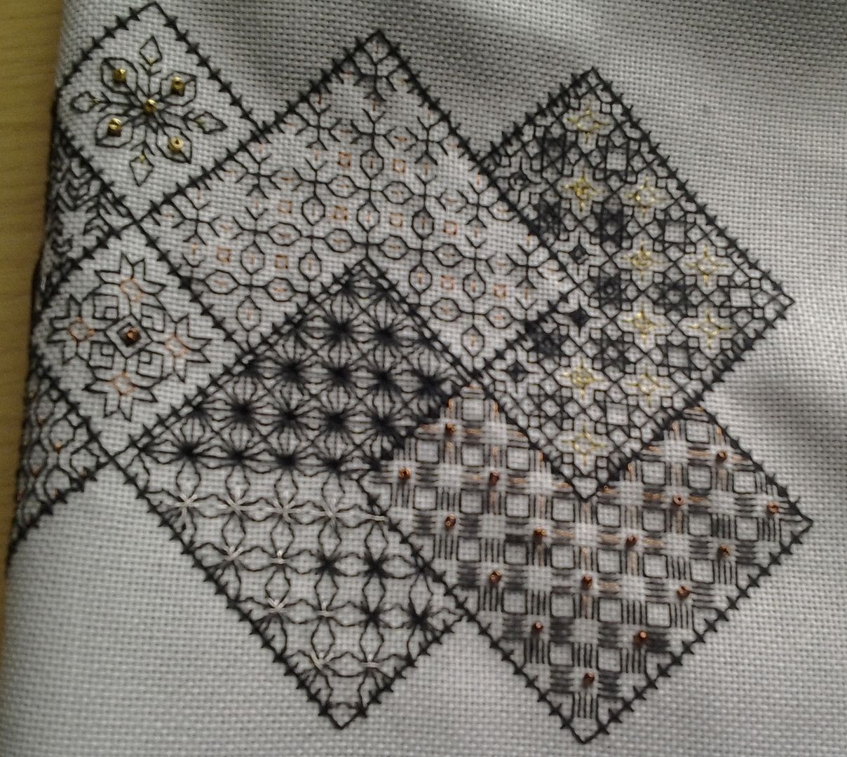 The Crafter's Apprentice: Save the Stitches - blackwork sampler Block 3